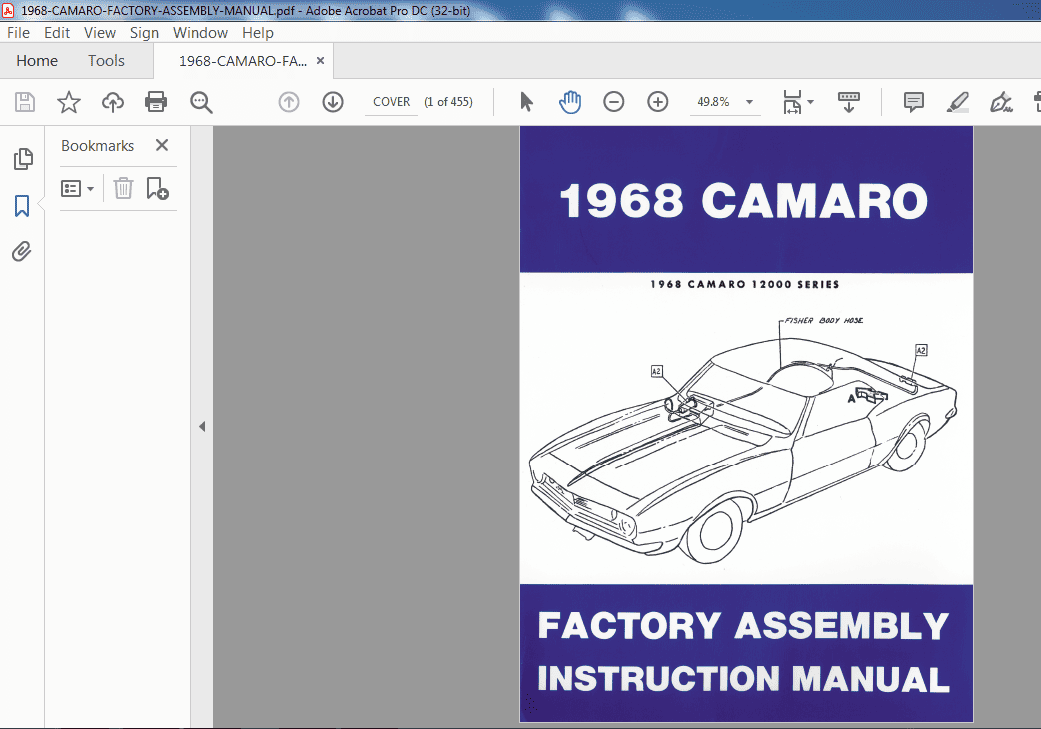 1968-CAMARO FACTORY ASSEMBLY MANUAL – PDF DOWNLOAD - Dodge Service Manual