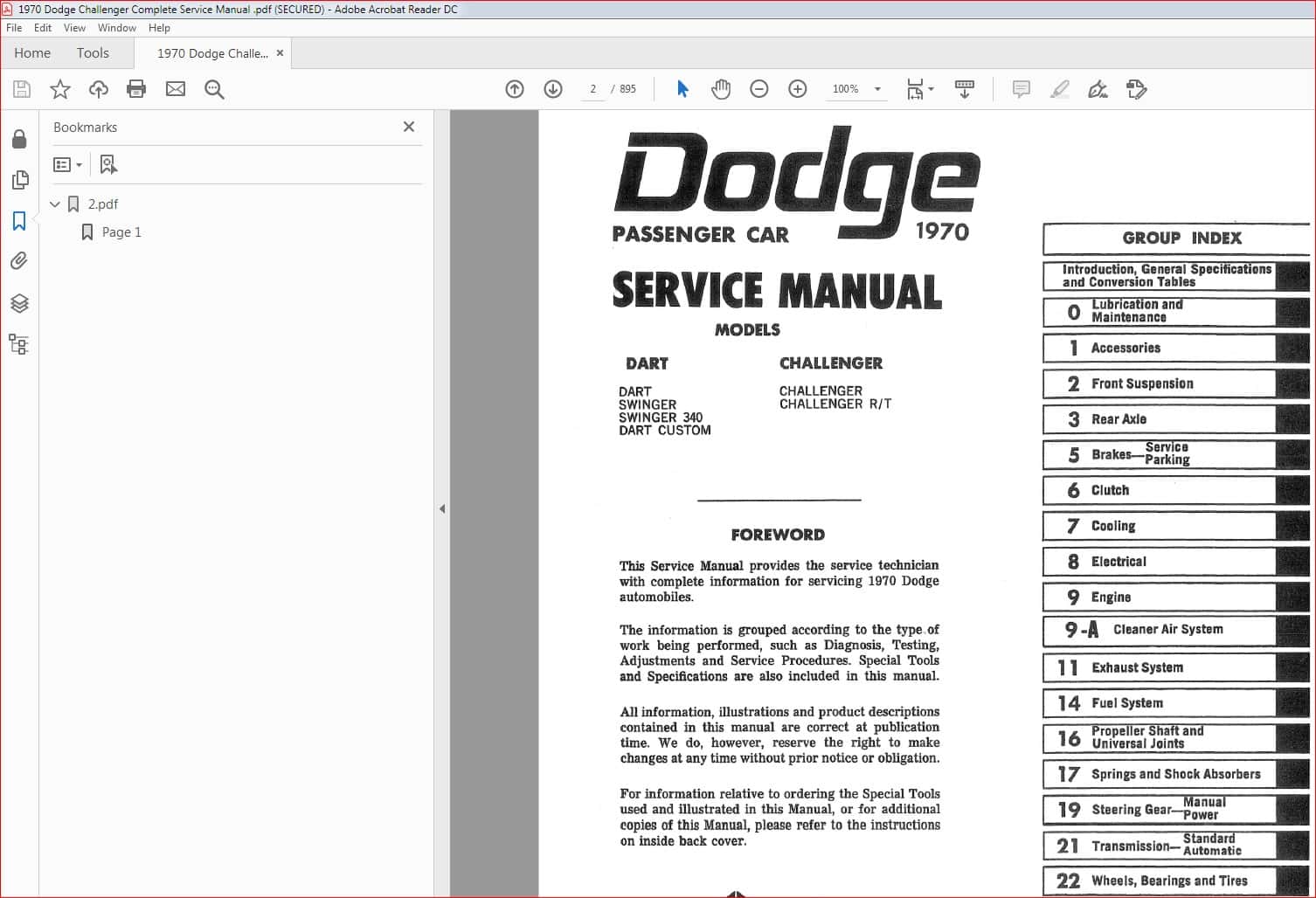 1970 Dodge Challenger Complete Service Manual – PDF DOWNLOAD - Dodge ...