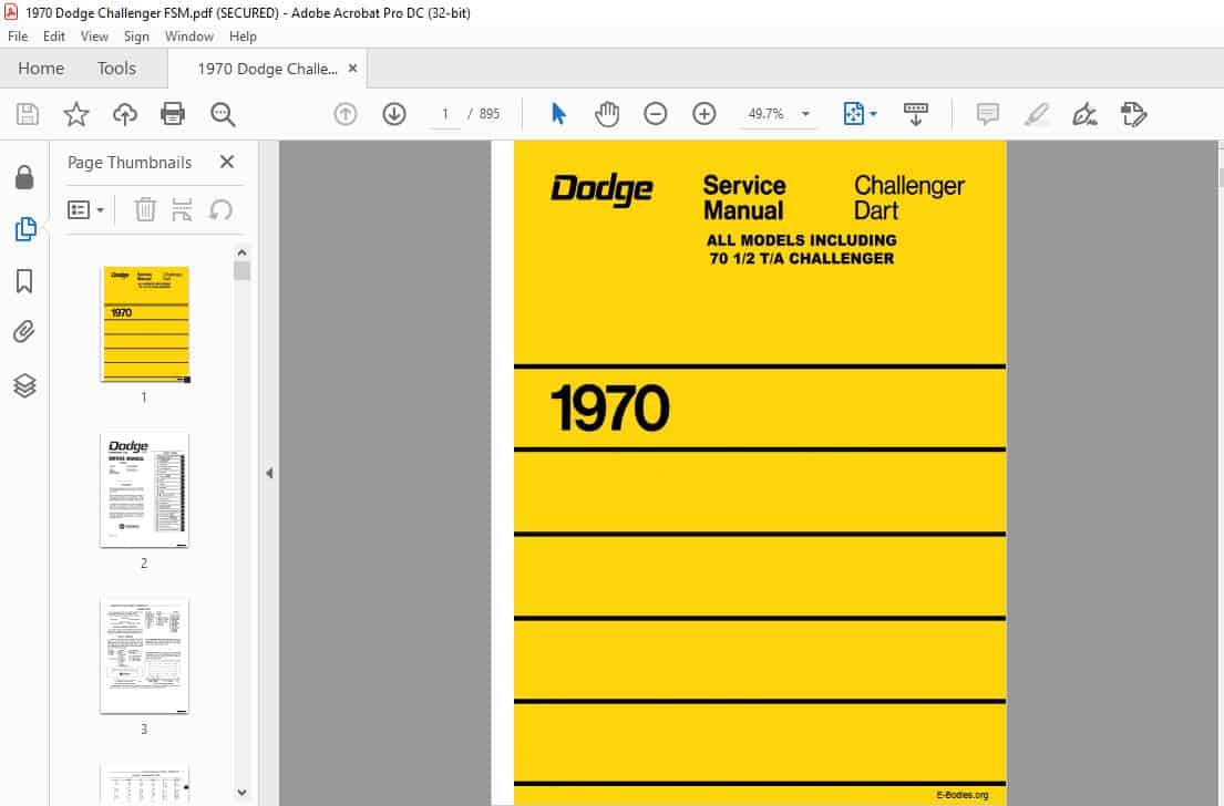 1970 Dodge Challenger Dart 70 12 TA FSM Service Manual – PDF DOWNLOAD ...