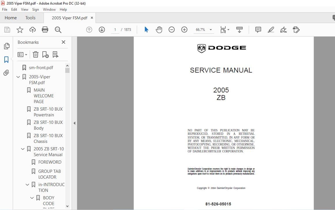2005 dodge ZB service manual – PDF DOWNLOAD - Dodge Service Manual